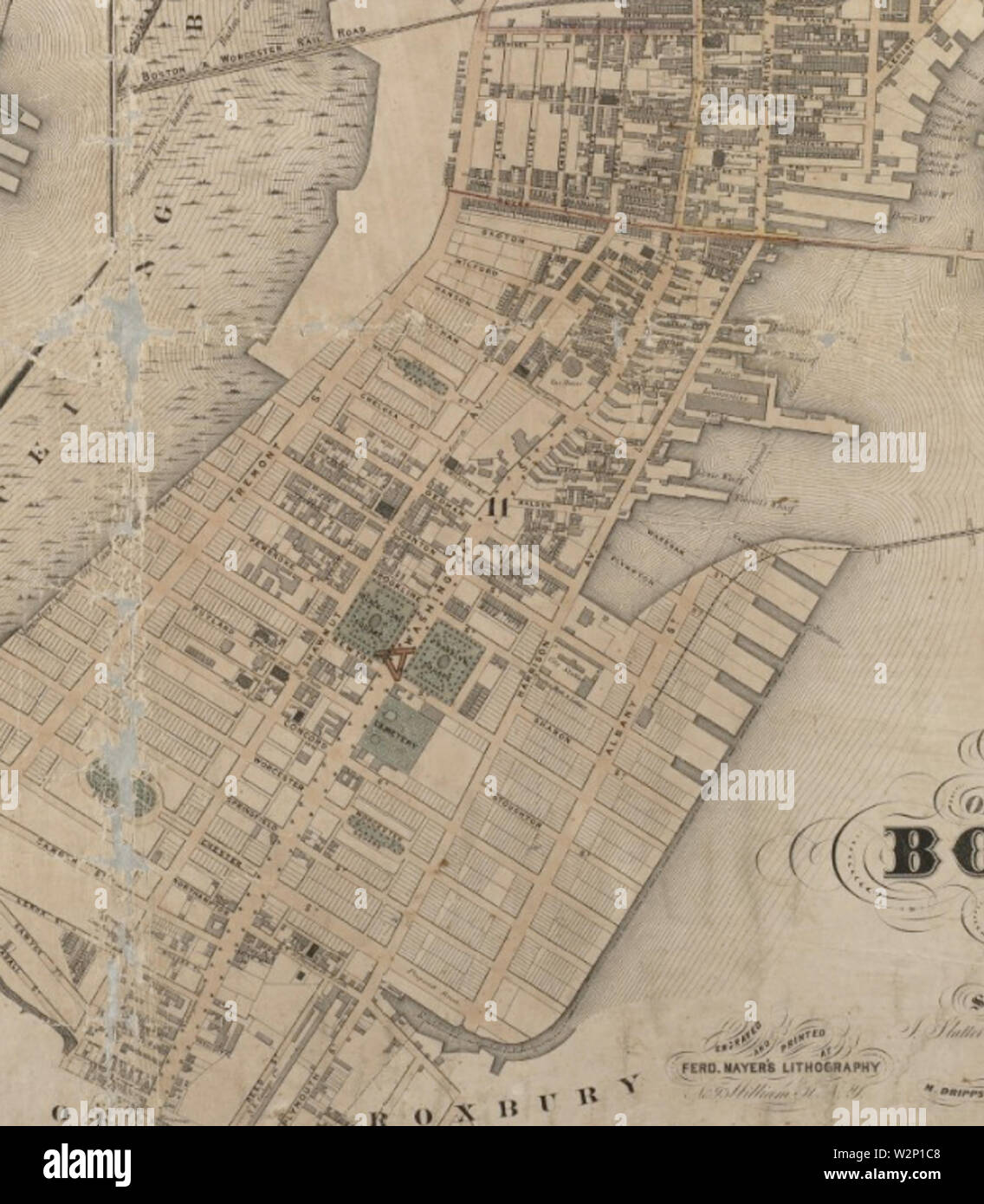 1852 ShawmutAve Boston map bySlatter Stock Photo - Alamy