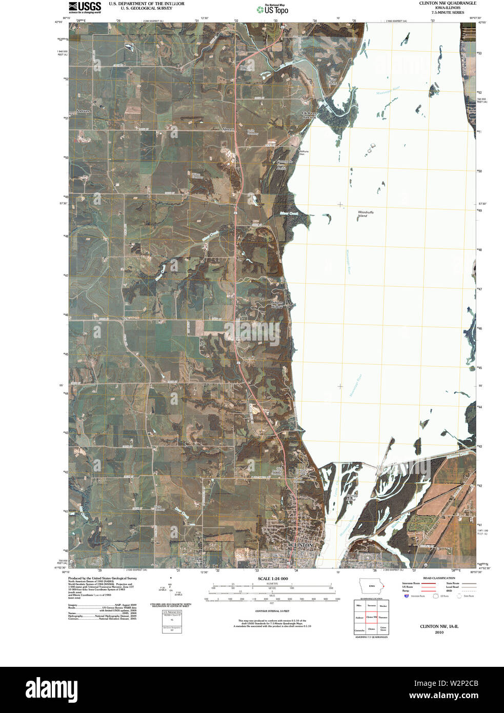Map of clinton iowa Cut Out Stock Images & Pictures - Alamy