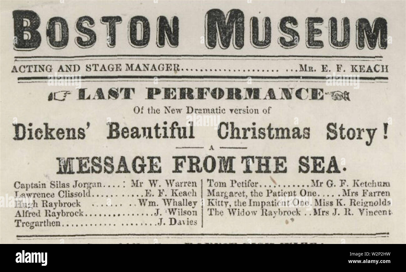 1861 March6 ChristmasStory BostonMuseum Stock Photo - Alamy