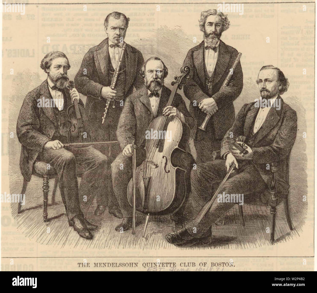 1871 MendelsohnQuintetteClub Boston EverySaturday Stock Photo - Alamy