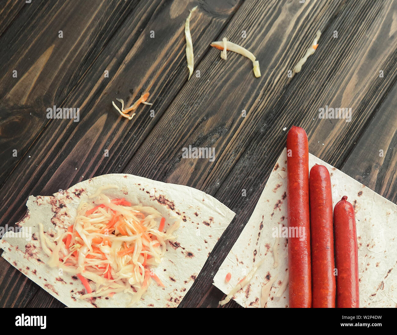 products for the preparation of burrito.photo with copy space Stock ...