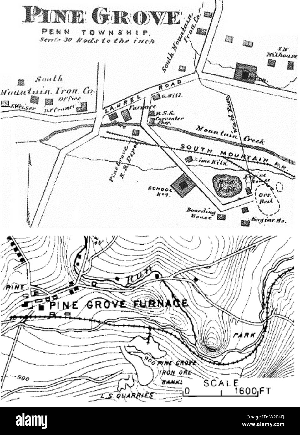 1872 and 1899 Pine Grove Iron Works Stock Photo - Alamy