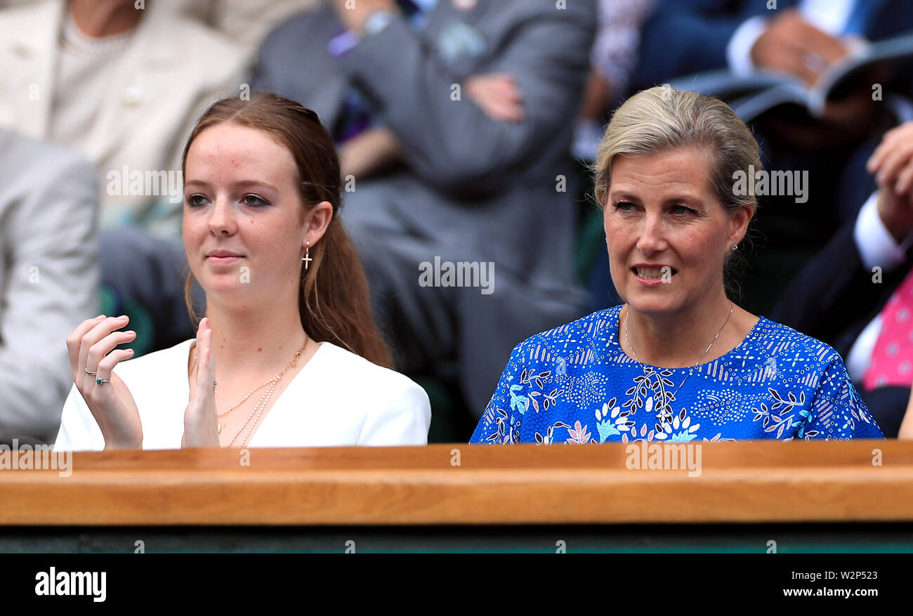 The Countess of Wessex in the royal box of centre court on day nine of ...