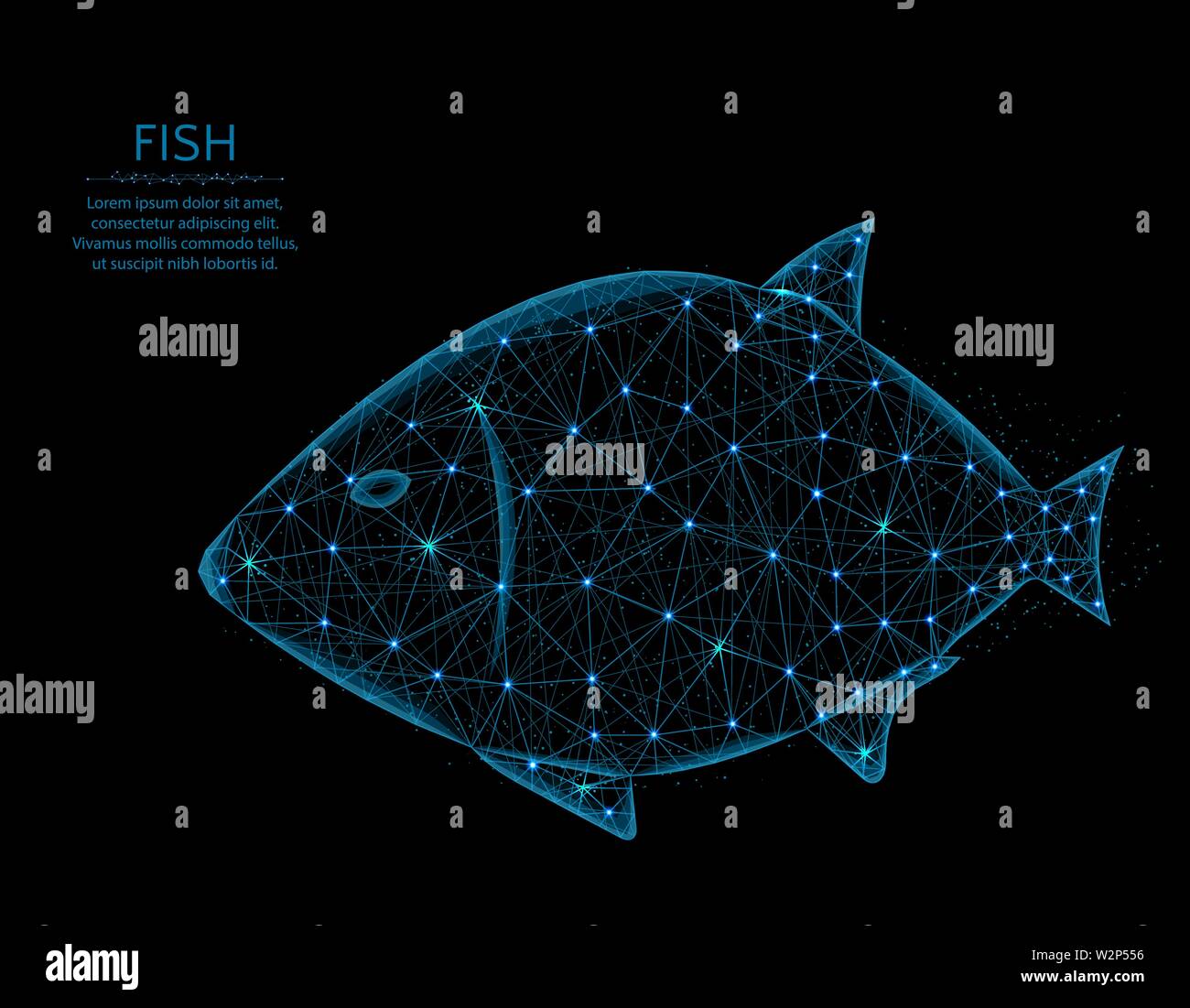 Fish low poly model, animal in polygonal style, underwater world ...