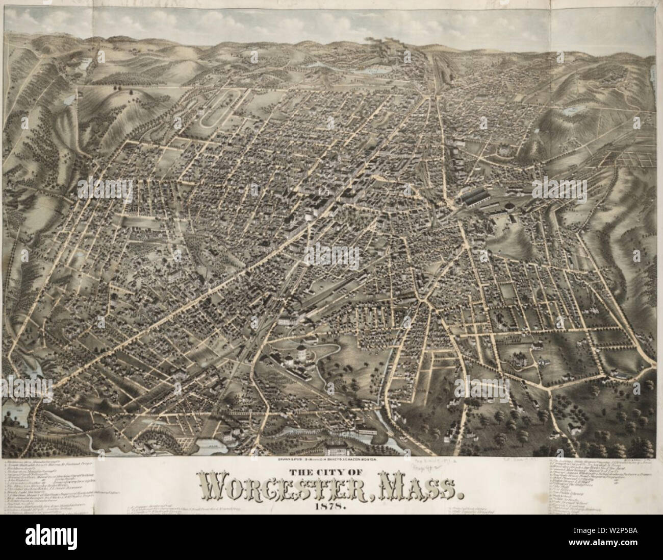 Worcester massachusetts map hi-res stock photography and images - Alamy