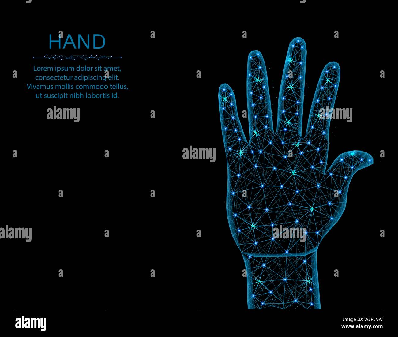 Human hand low poly model, gesture in polygonal style, body part ...