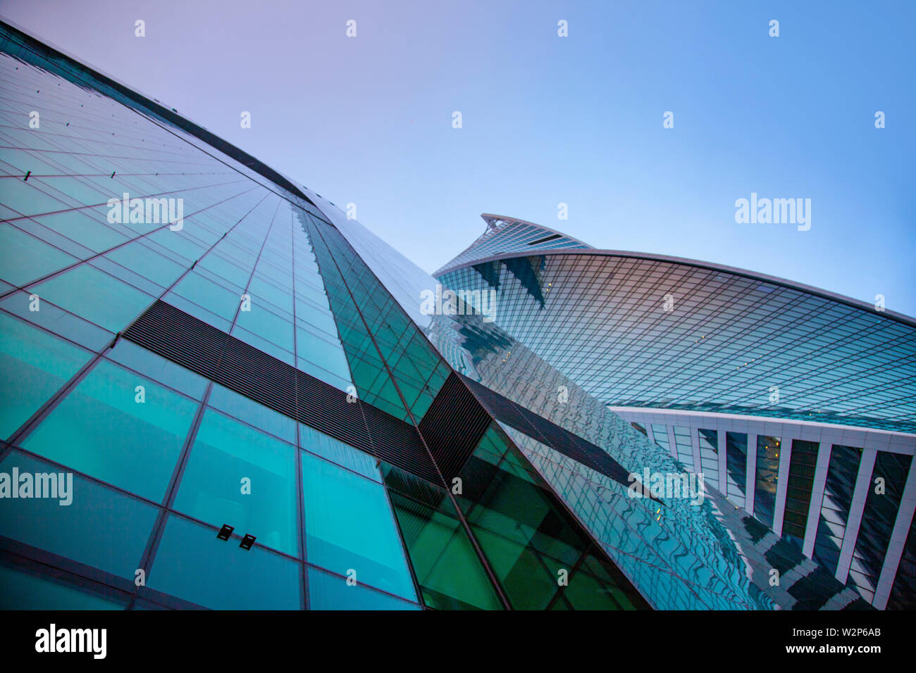 Moscow City skyscrapers architecture complex night view Stock Photo - Alamy