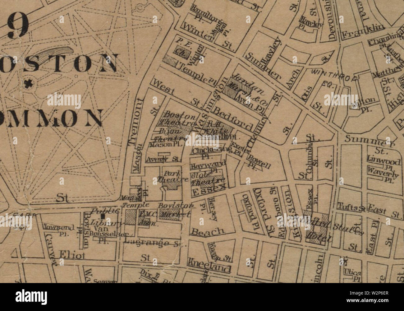 Map of boston 1800s hi-res stock photography and images - Alamy