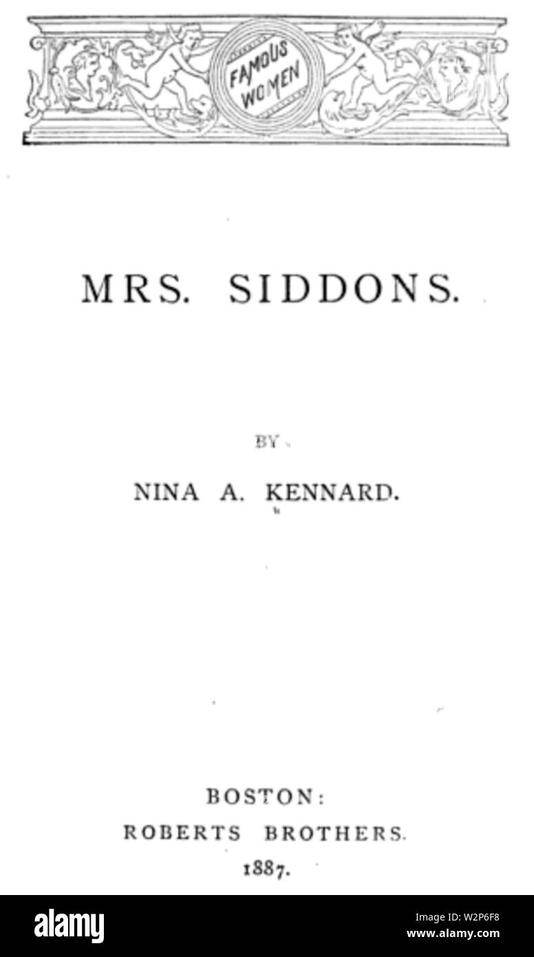 Siddons mrs hi-res stock photography and images - Alamy