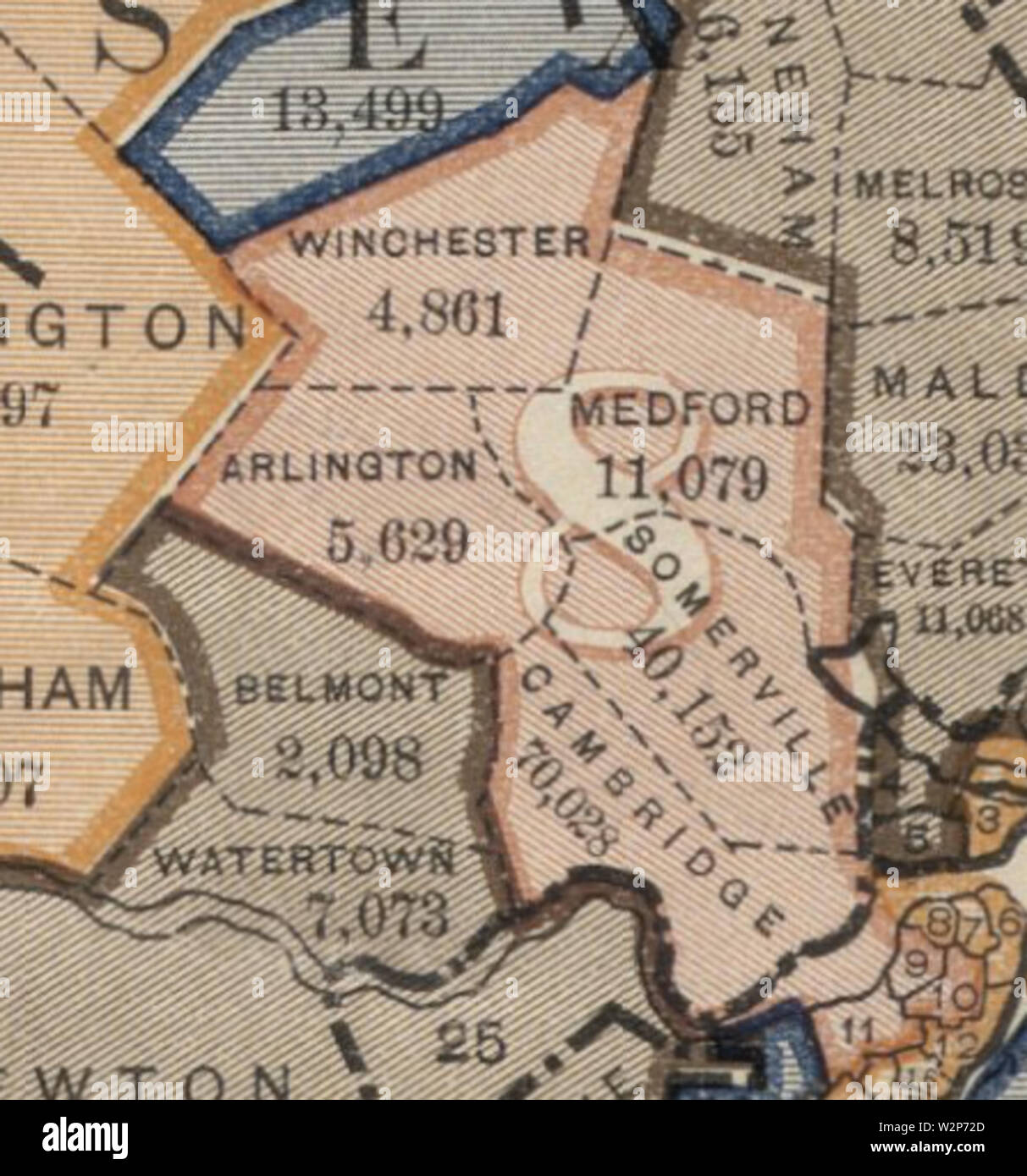 1891 District 8 detail of Massachusetts Congressional Districts map BPL ...