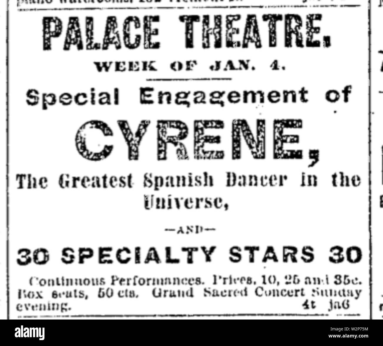 1892 PalaceTheatre BostonGlobe January7 Stock Photo - Alamy