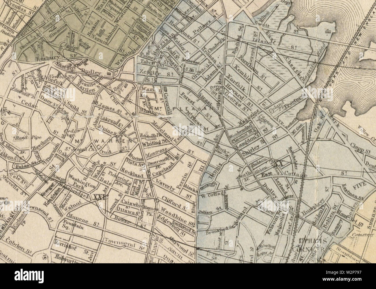 1893 DudleySt Boston map bySampson Murdock BPL 12466 detail Stock Photo ...