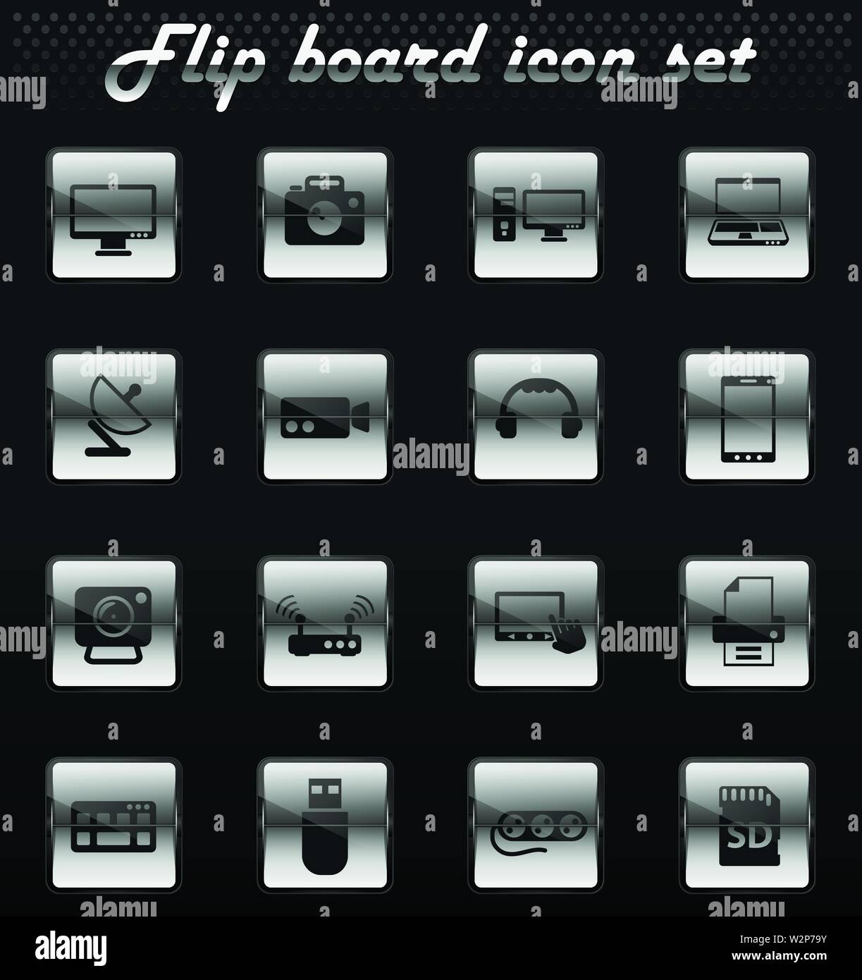 devices vector flip mechanical icons for user interface design Stock ...