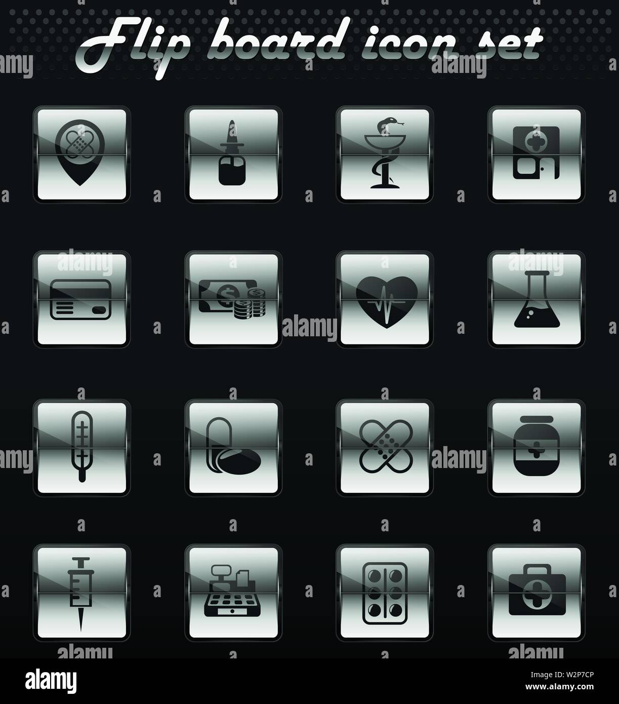 drug store vector flip mechanical icons for user interface design Stock ...