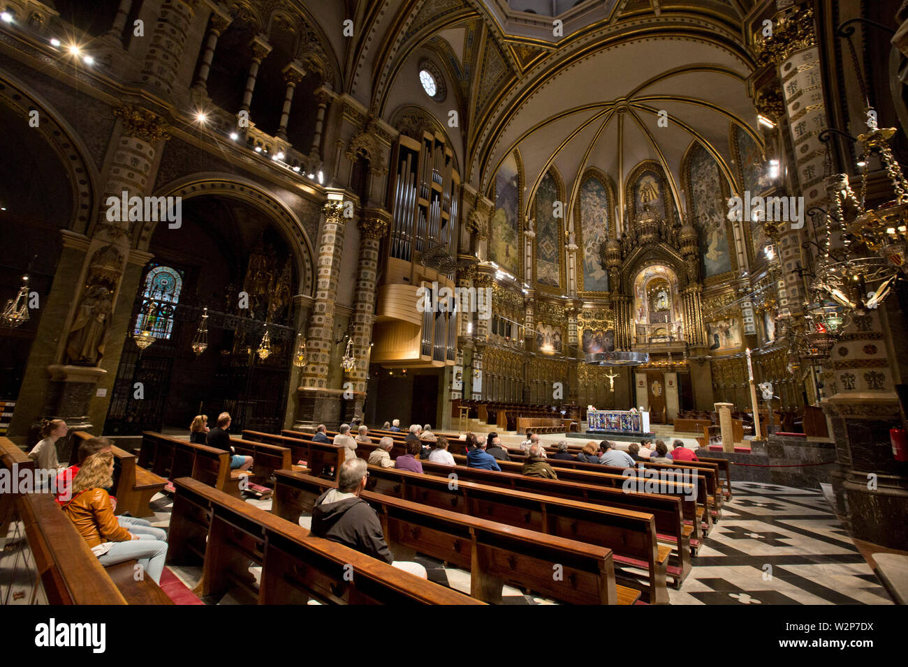 Interior montserrat monastery basilica hi-res stock photography and ...