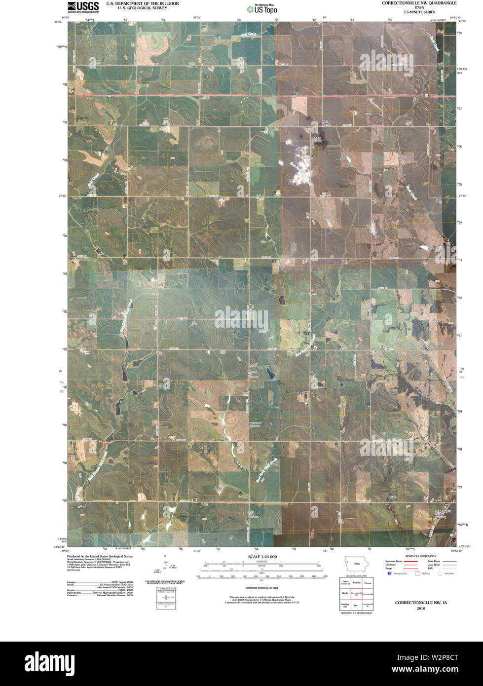 USGS TOPO Maps Iowa IA Correctionville NW 20100427 TM Restoration Stock ...