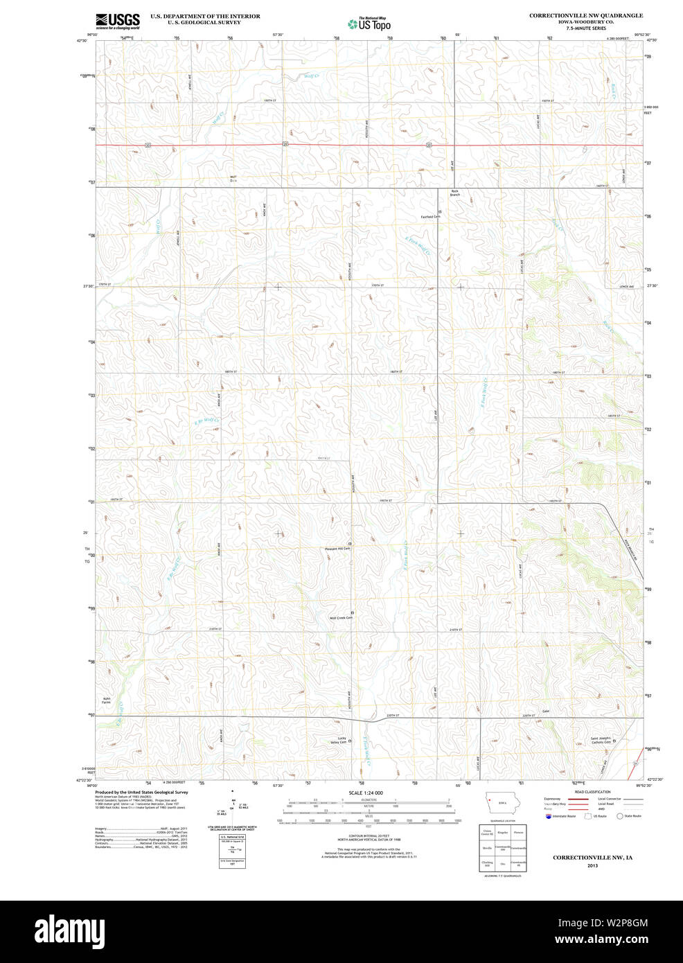USGS TOPO Maps Iowa IA Correctionville NW 20130422 TM Restoration Stock ...
