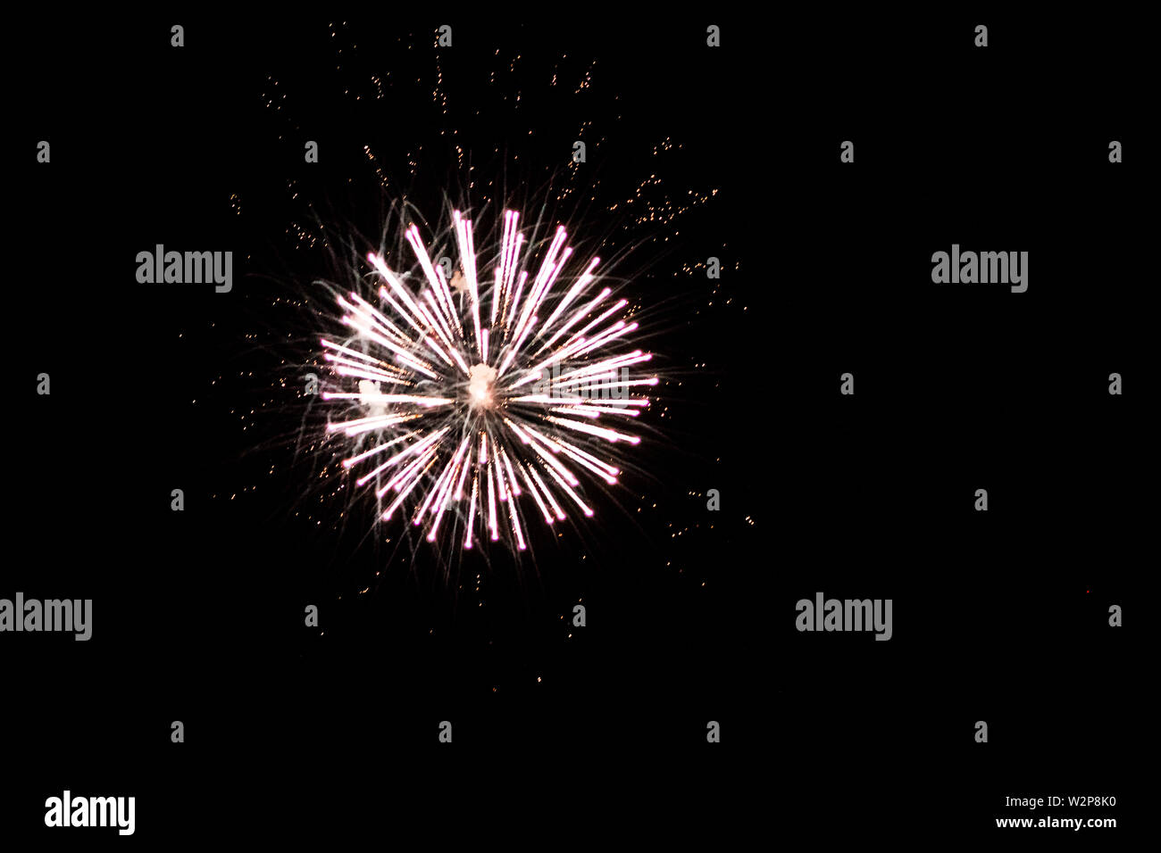 Isolated white firework exploding Stock Photo - Alamy