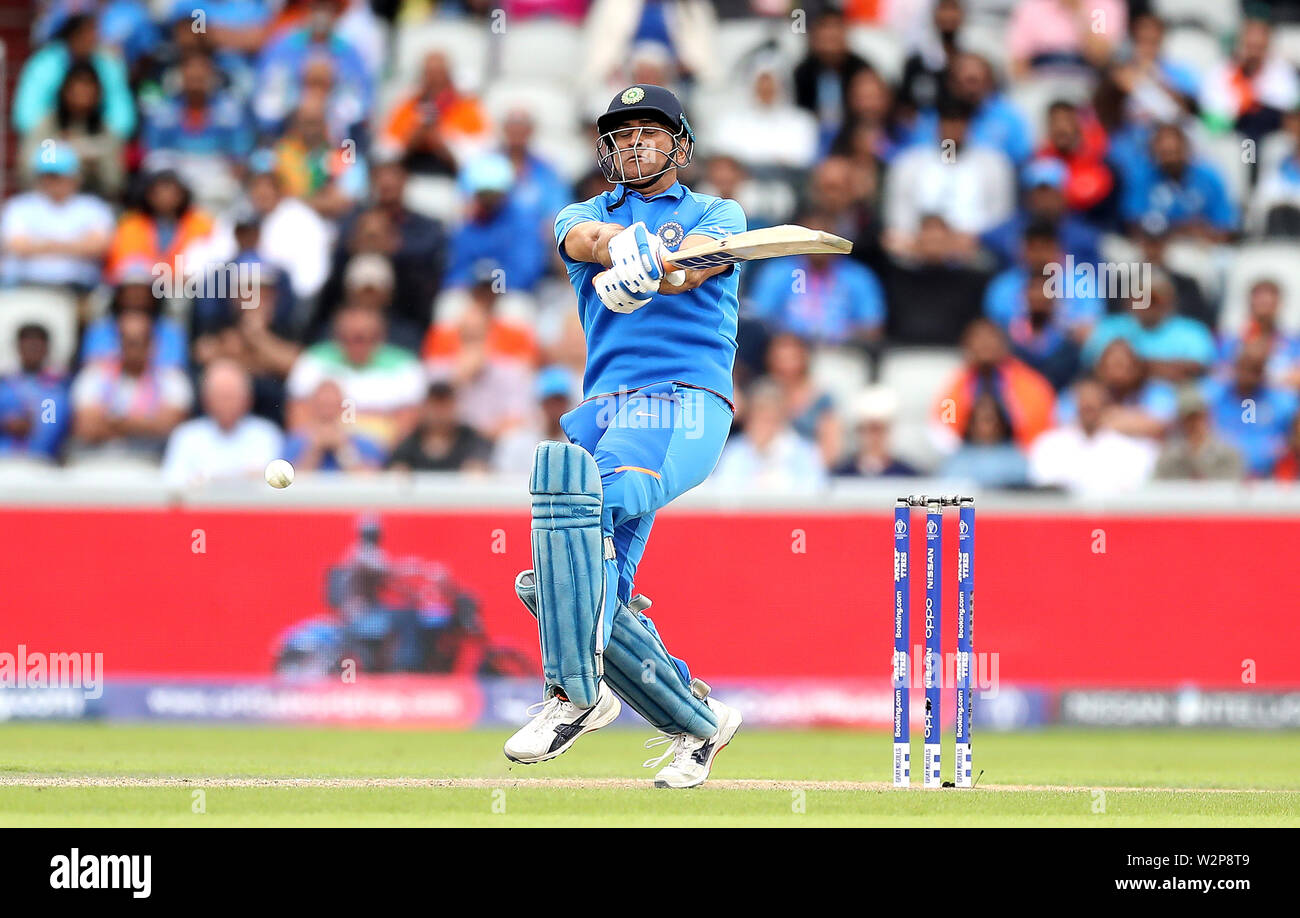 India's MS Dhoni in batting action during the ICC World Cup, Semi Final ...