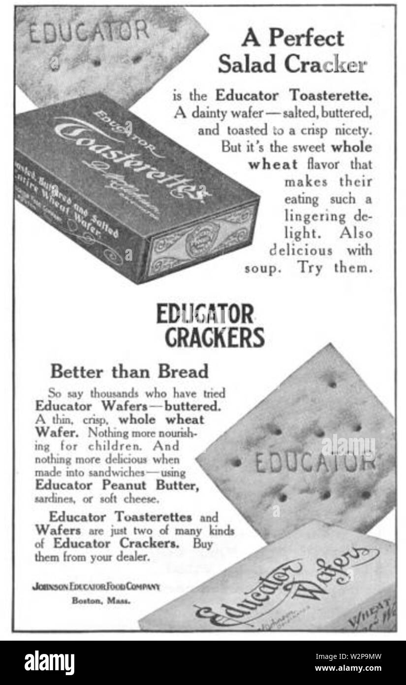 1912 EducatorFood ad FannieFarmer cookbok Stock Photo - Alamy