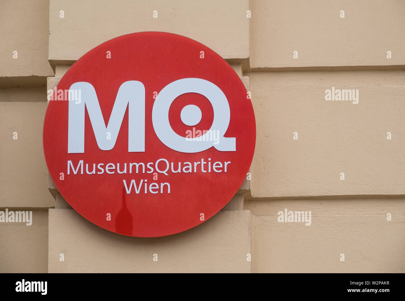Museum Quarter (MuseumsQuartier) sign, Museumsplatz, Vienna, Austria ...