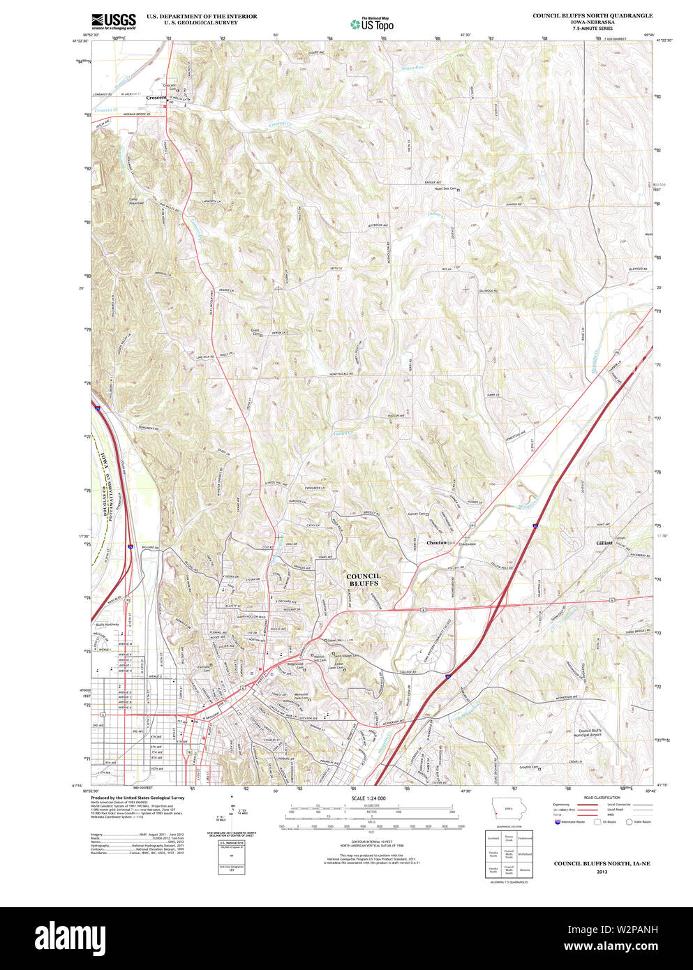 Map of council bluffs iowa hi-res stock photography and images - Alamy