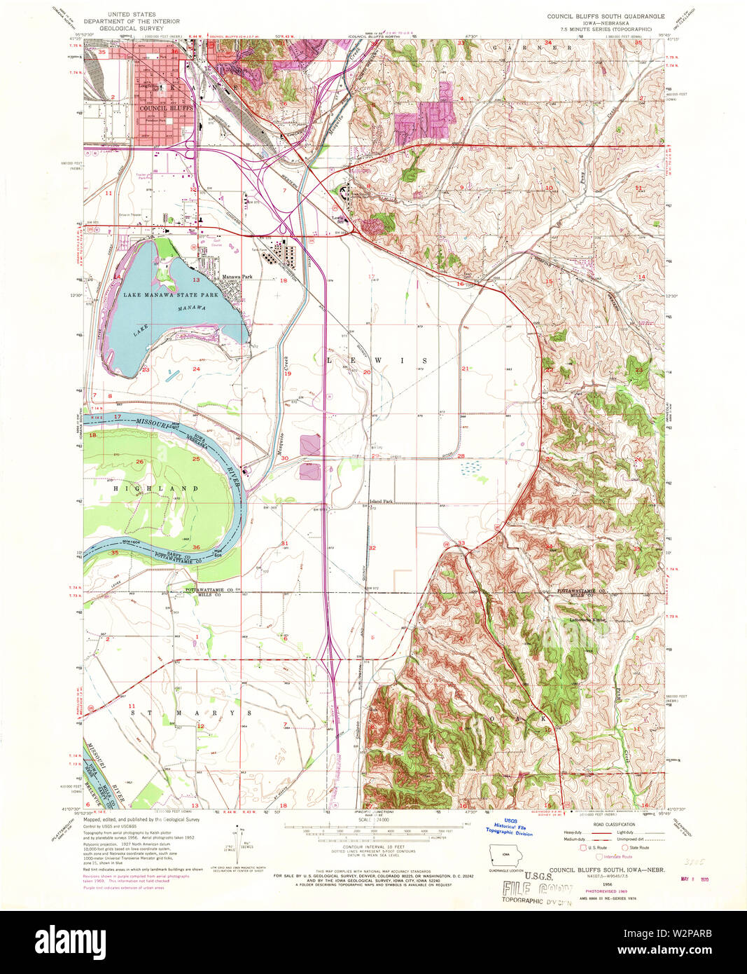 Map of council bluffs iowa hi-res stock photography and images - Alamy