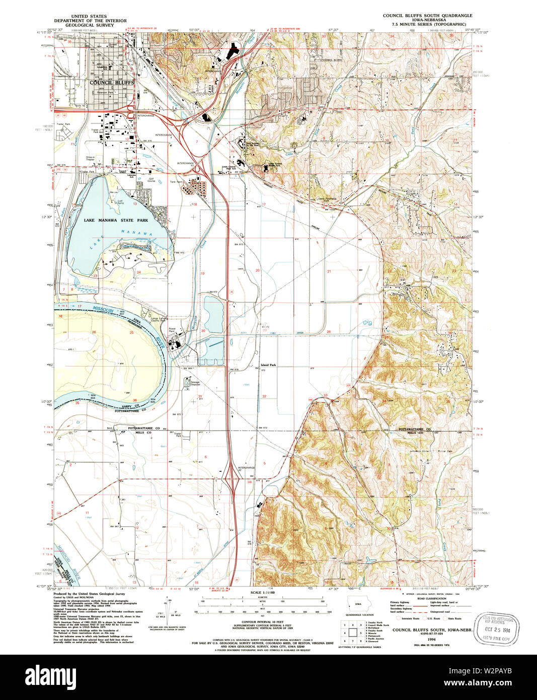 Map of council bluffs iowa hi-res stock photography and images - Alamy