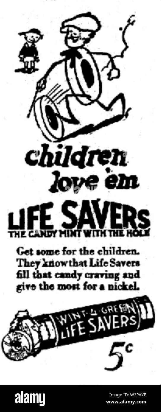 Life savers ad Black and White Stock Photos & Images - Alamy
