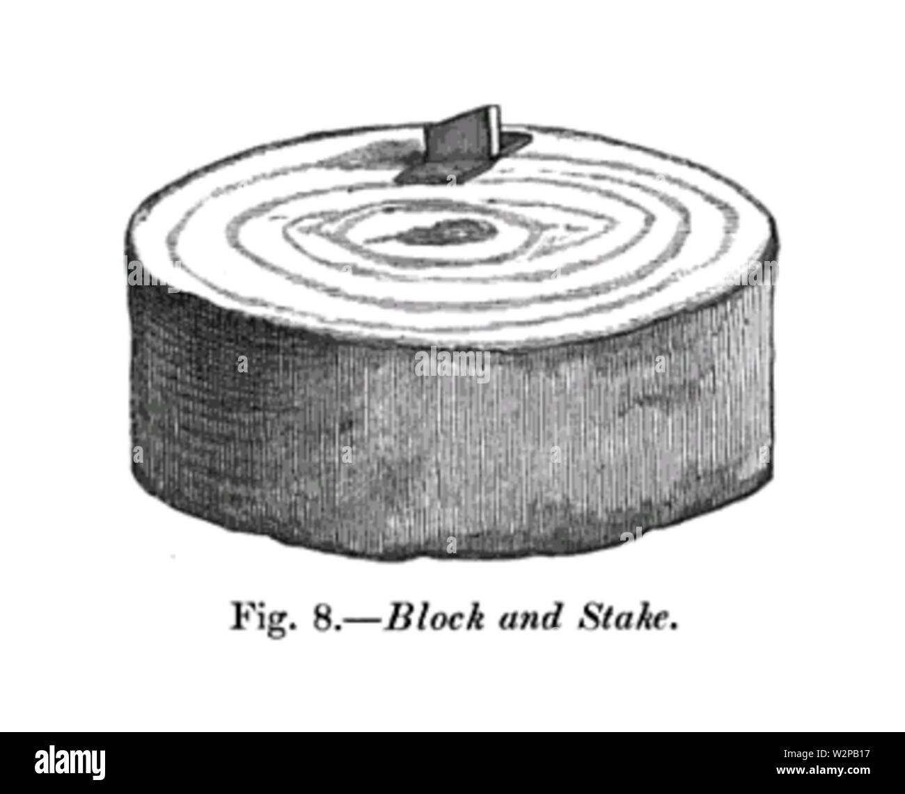19th century knowledge gun flint block and stake Stock Photo - Alamy