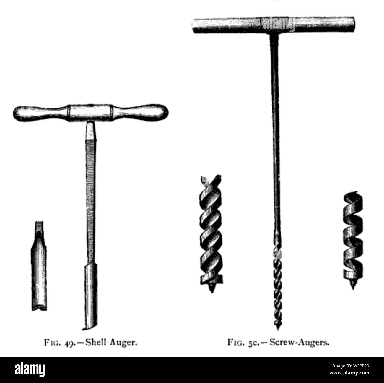 19th century knowledge carpentry and woodworking hand augers Stock ...