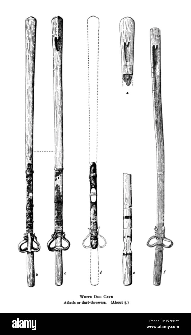 19th century knowledge indian lore atlatl spear thrower Stock Photo - Alamy
