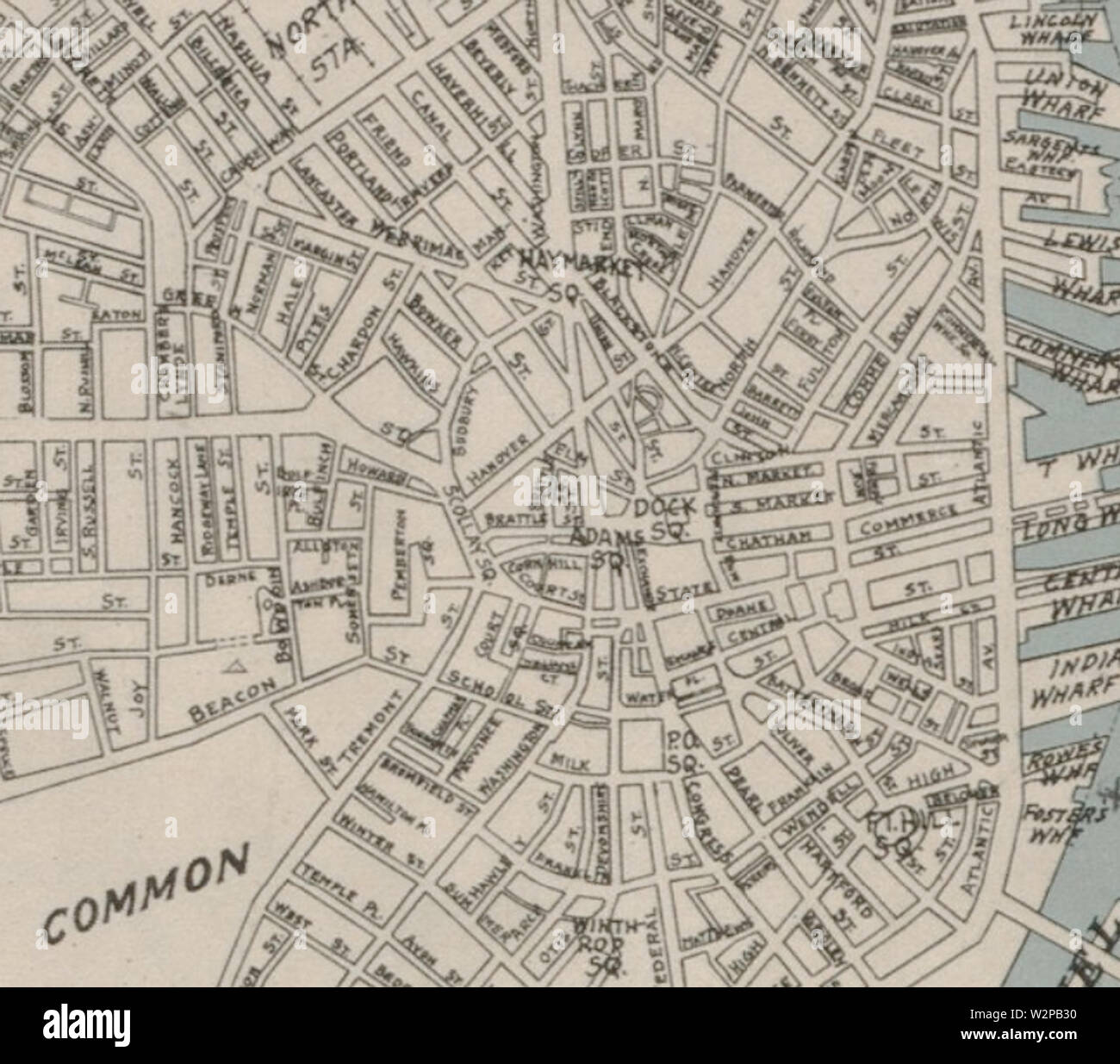 1926 Cornhill map Boston BPL12989 detail Stock Photo - Alamy
