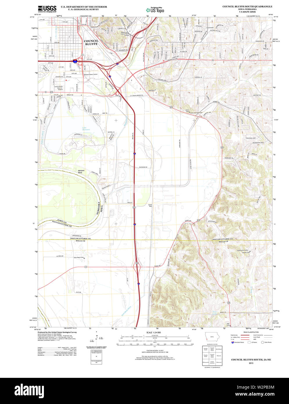 Map of council bluffs iowa hi-res stock photography and images - Alamy