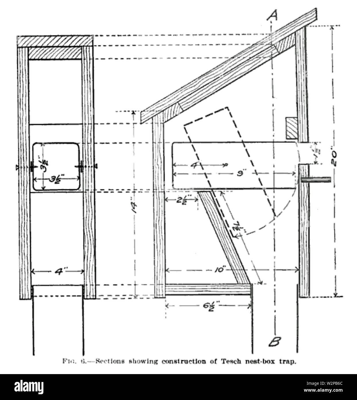 19th century knowledge traps and snares tesch nest box trap Stock Photo ...
