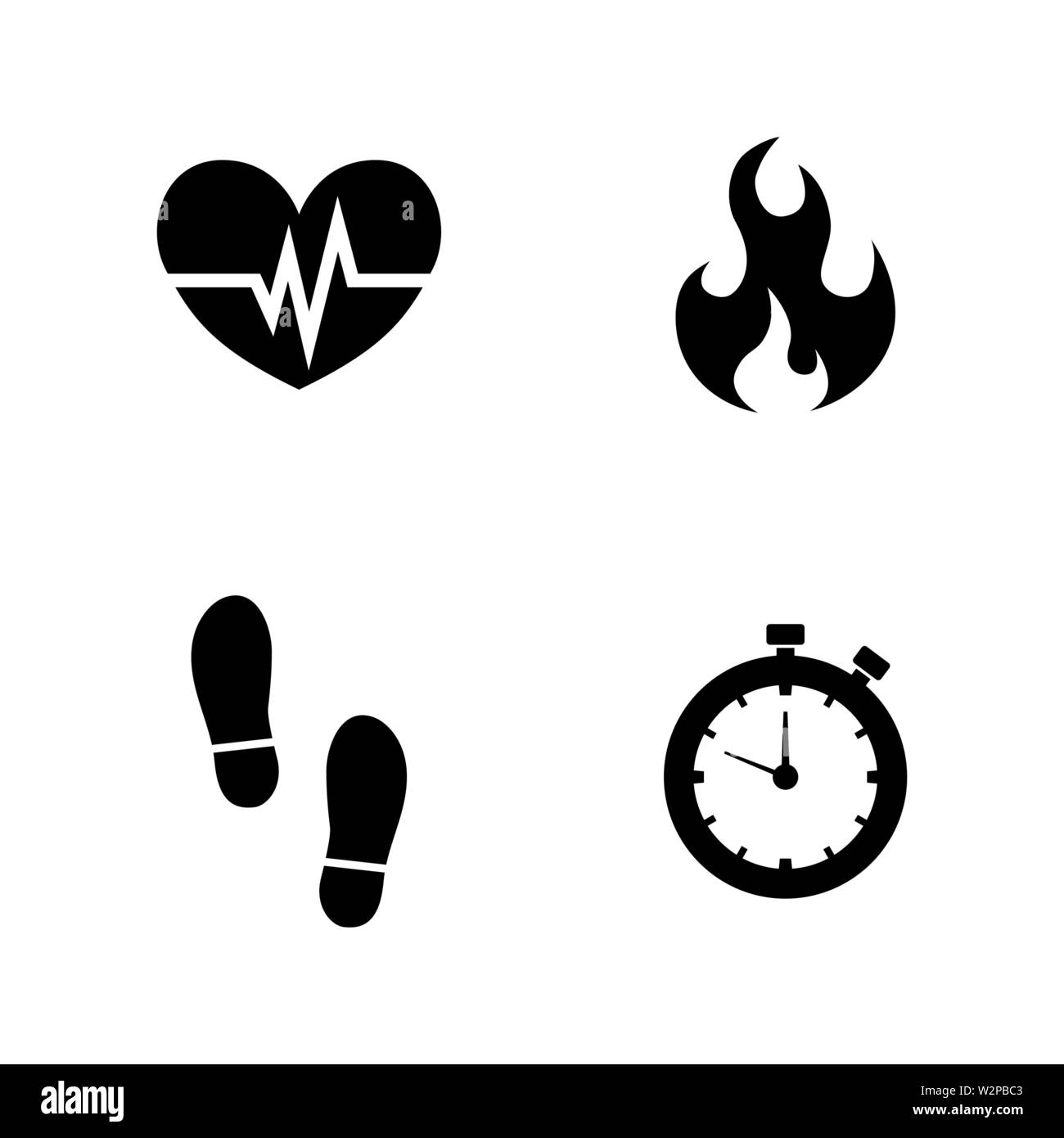 Cardio. Simple Related Vector Icons Set for Video, Mobile Apps, Web ...