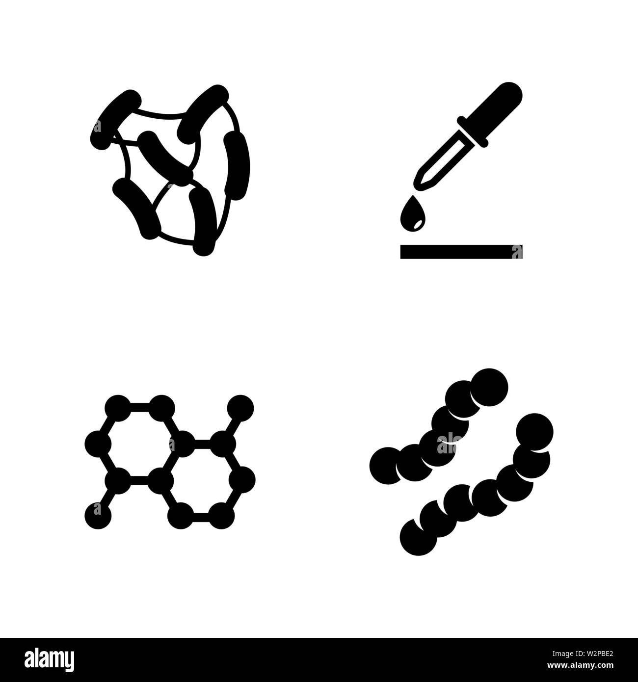 Microbe Laboratory Experiment. Simple Related Vector Icons Set for ...