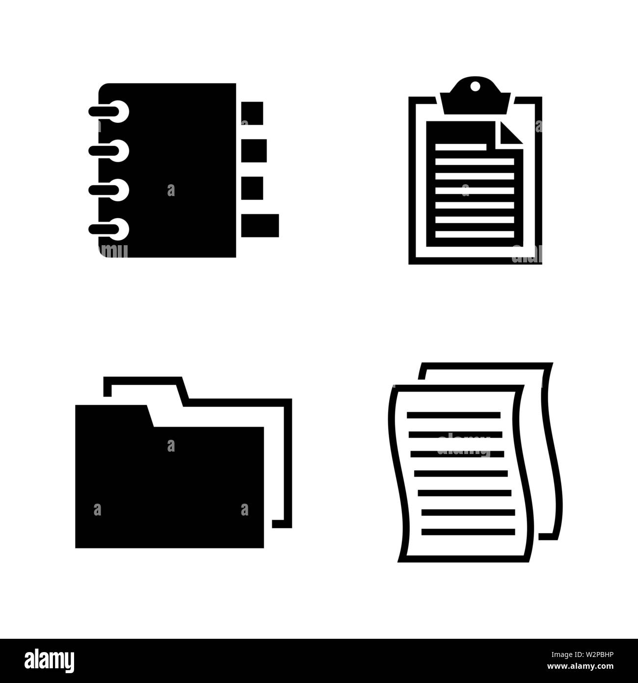 Documents. Simple Related Vector Icons Set for Video, Mobile Apps, Web ...