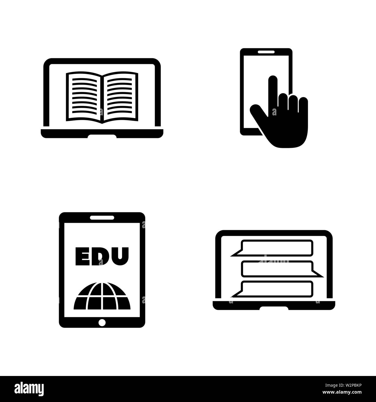 University flat white icons Black and White Stock Photos & Images - Alamy