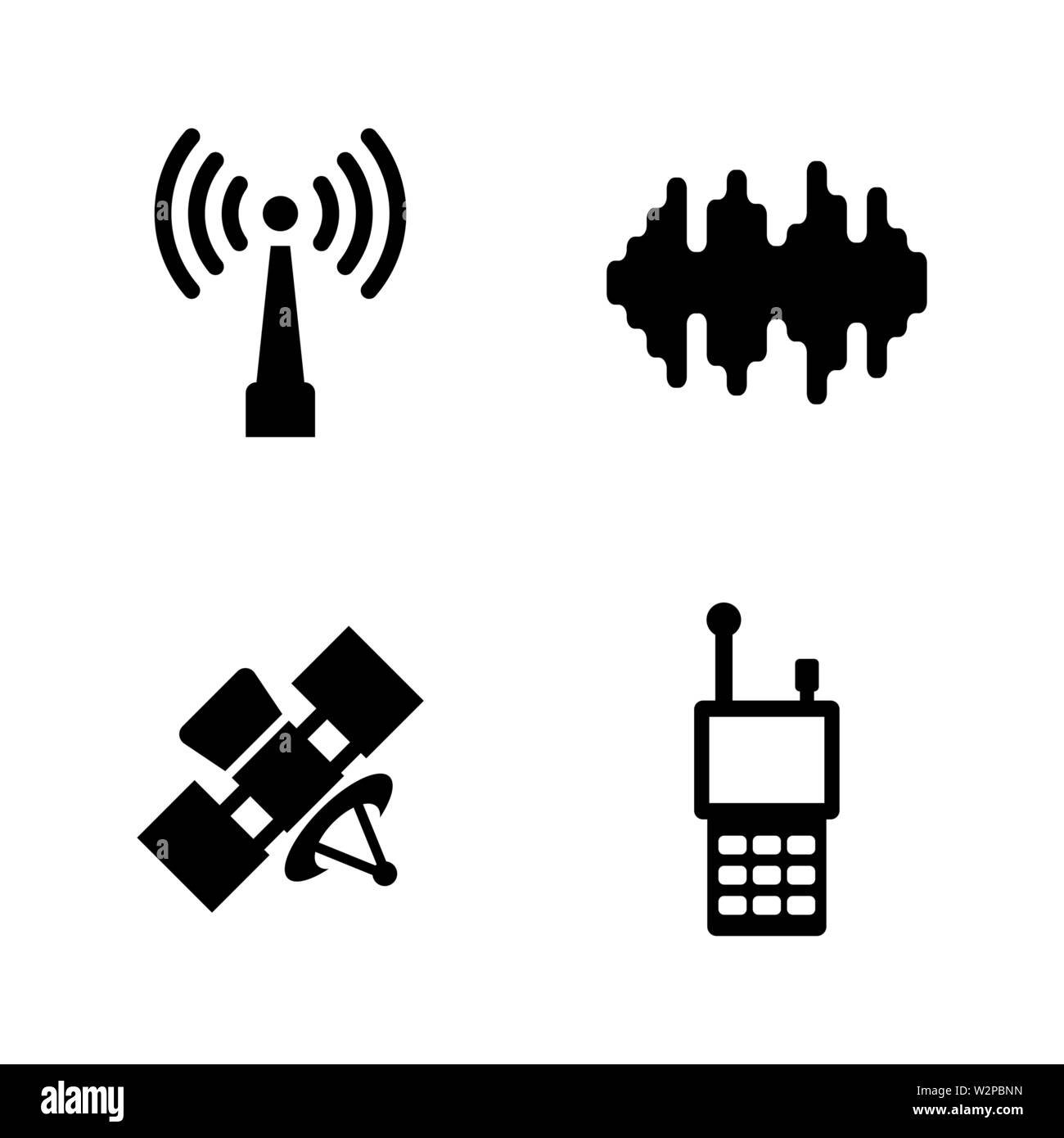 Satellite Connection. Simple Related Vector Icons Set for Video, Mobile ...