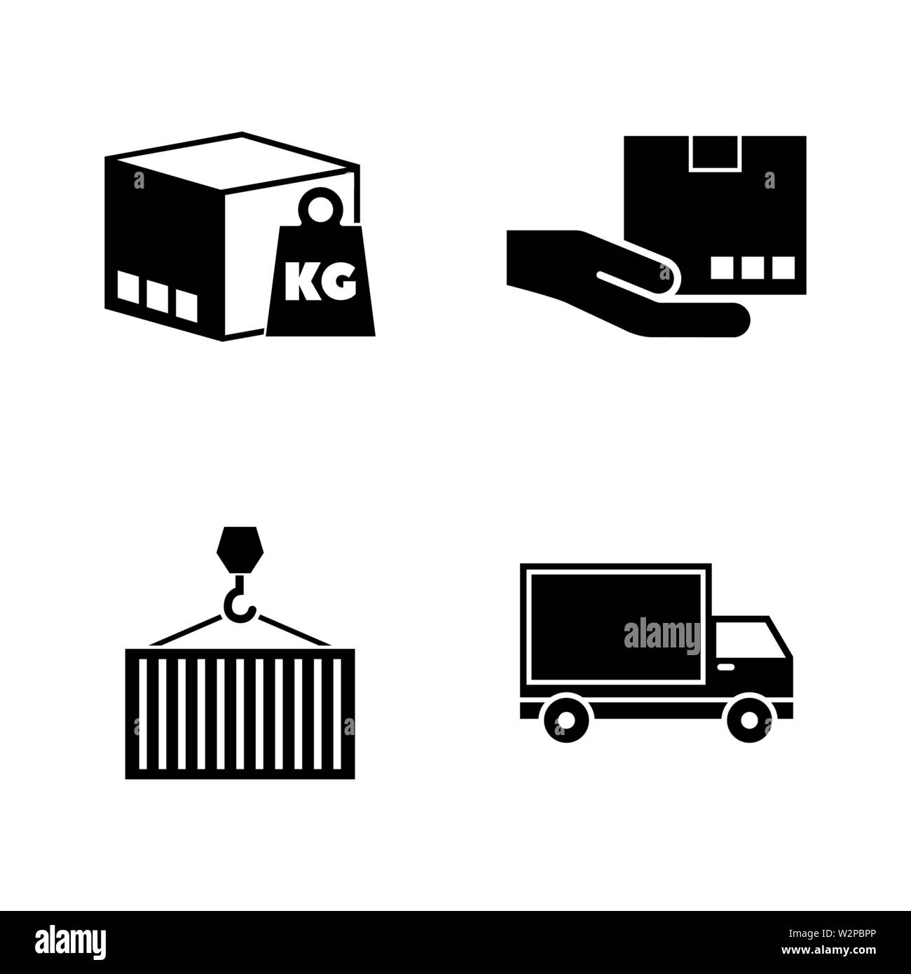 Commercial Logistics. Simple Related Vector Icons Set for Video, Mobile ...