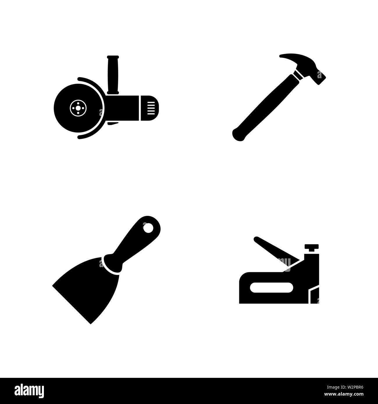 Construction Working Tools. Simple Related Vector Icons Set for Video ...