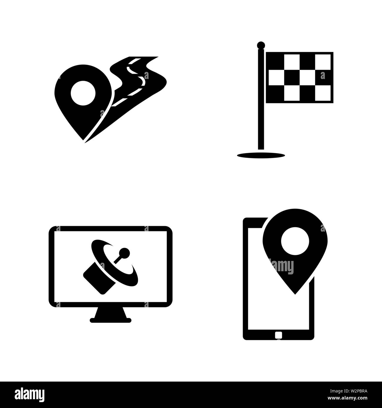 GPS. Simple Related Vector Icons Set for Video, Mobile Apps, Web Sites ...