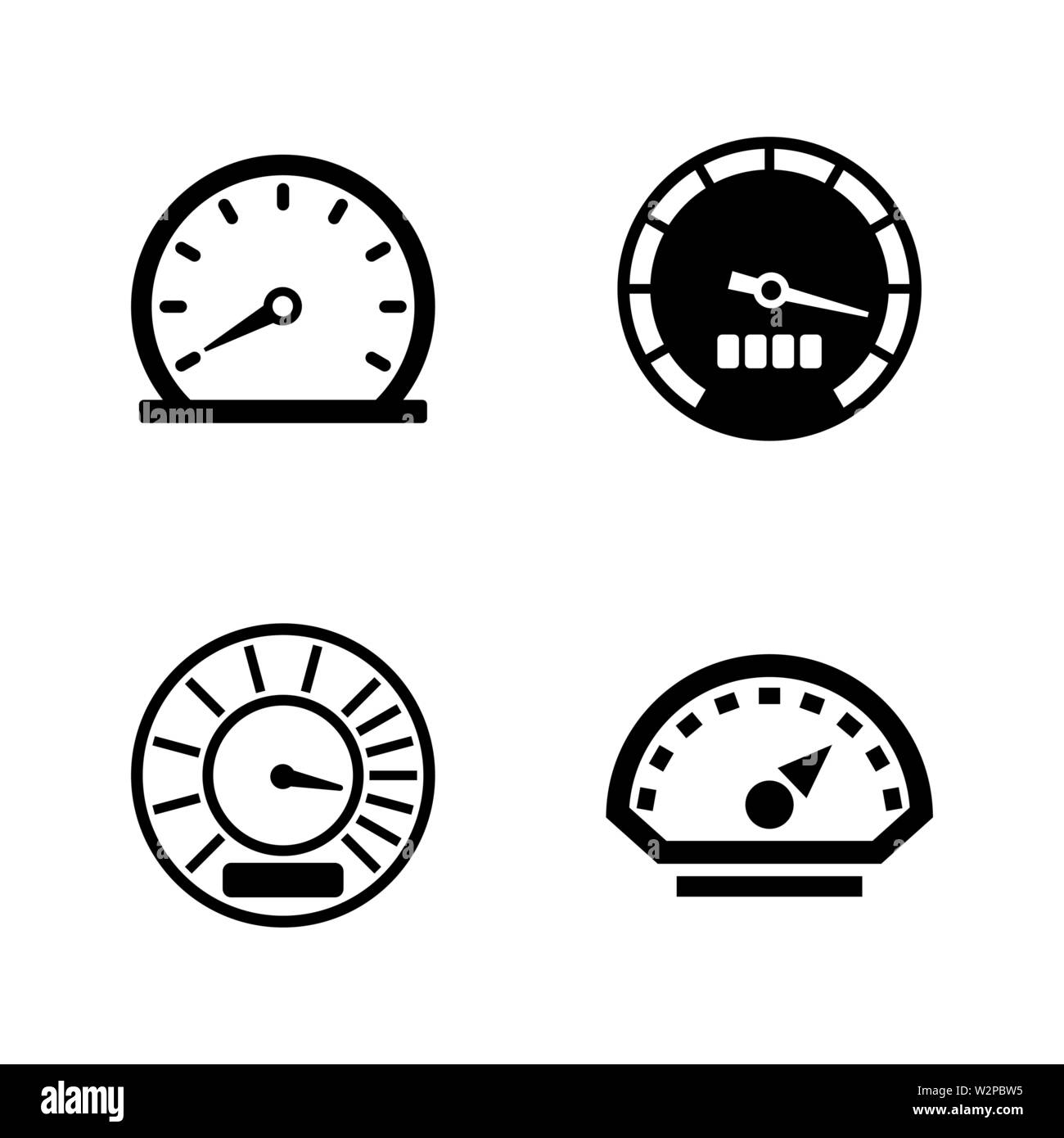 Speedometer. Simple Related Vector Icons Set for Video, Mobile Apps ...