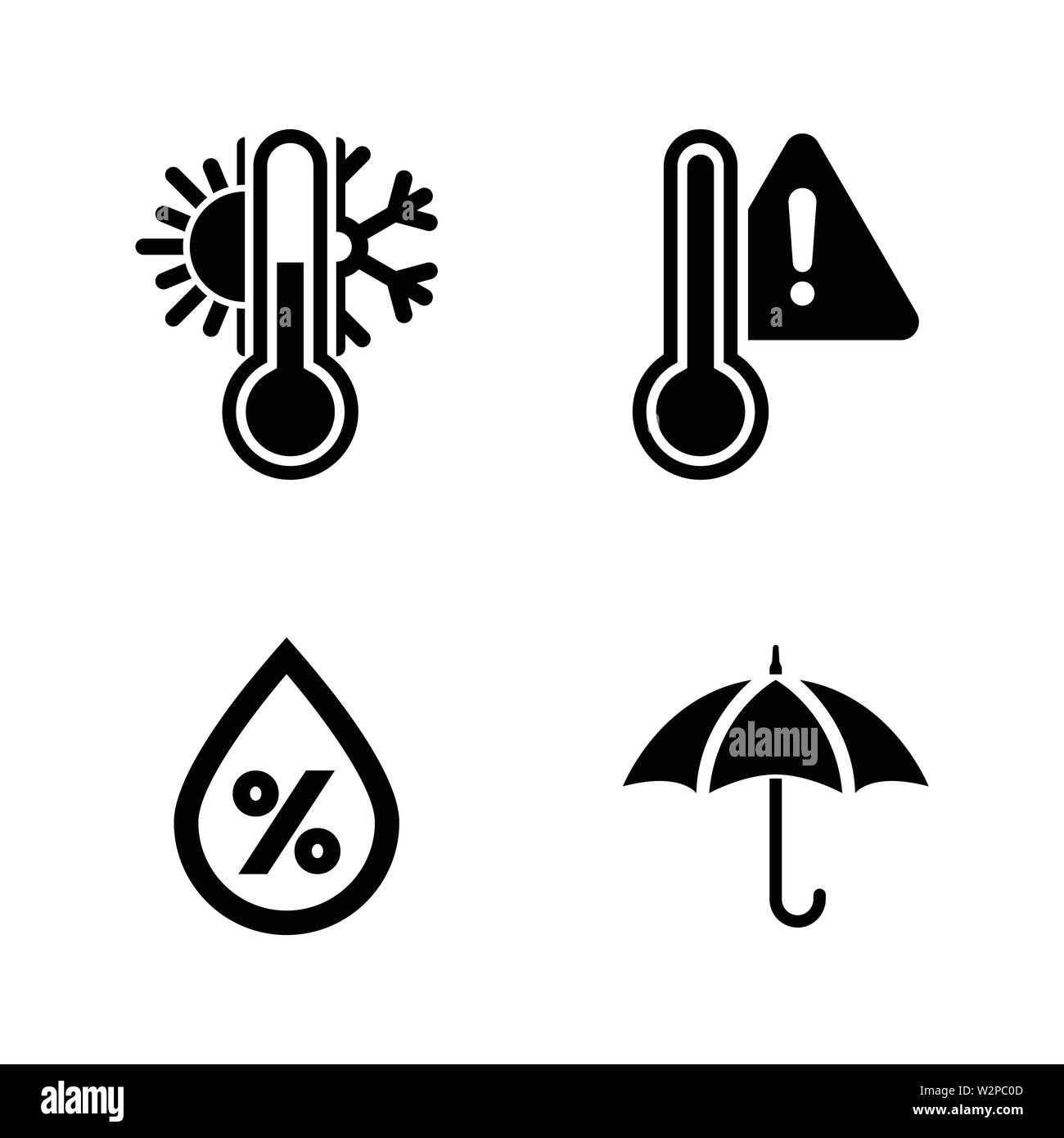 Forecast Weather. Simple Related Vector Icons Set for Video, Mobile ...