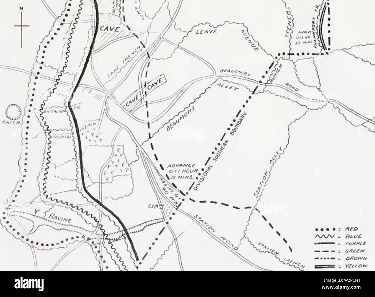 51st (Highland) Division objectives at Beaumont Hamel, November 1916 ...