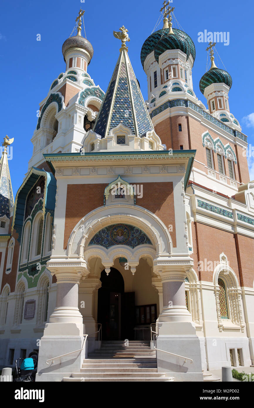 The Beautiful Russian Orthodox Cathedral Of Saint-Nicolas In Nice ...