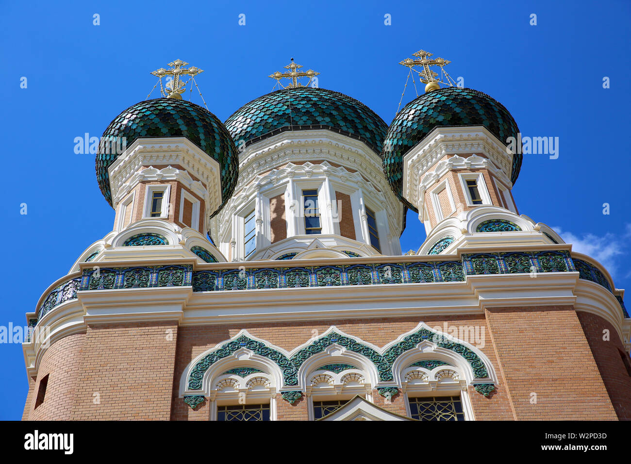 The Beautiful Russian Orthodox Cathedral Of Saint Nicholas In Nice ...
