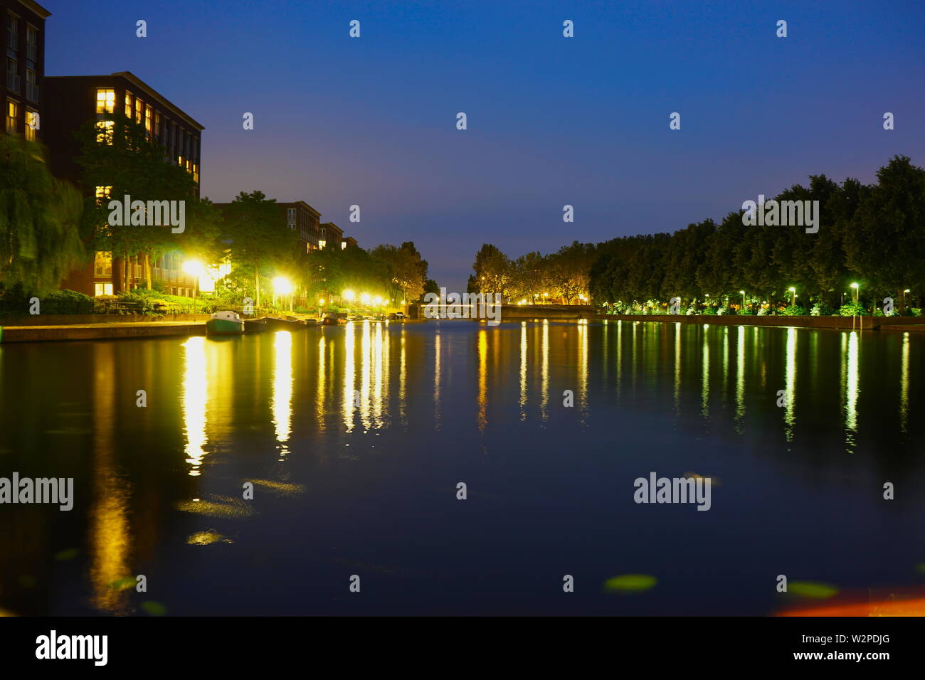 landscape foto of amsterdam near erasmus park at night Stock Photo - Alamy
