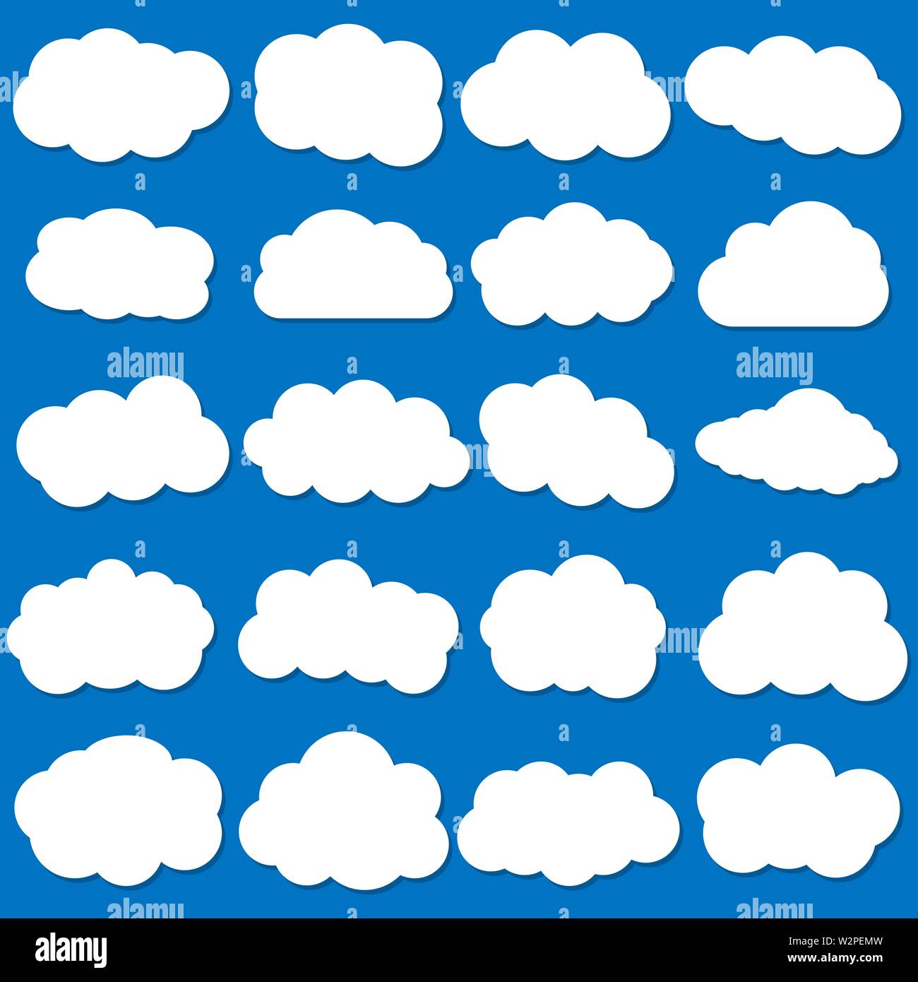 Clouds icons set. Nature illustration. Vector eps10 Stock Vector Image ...